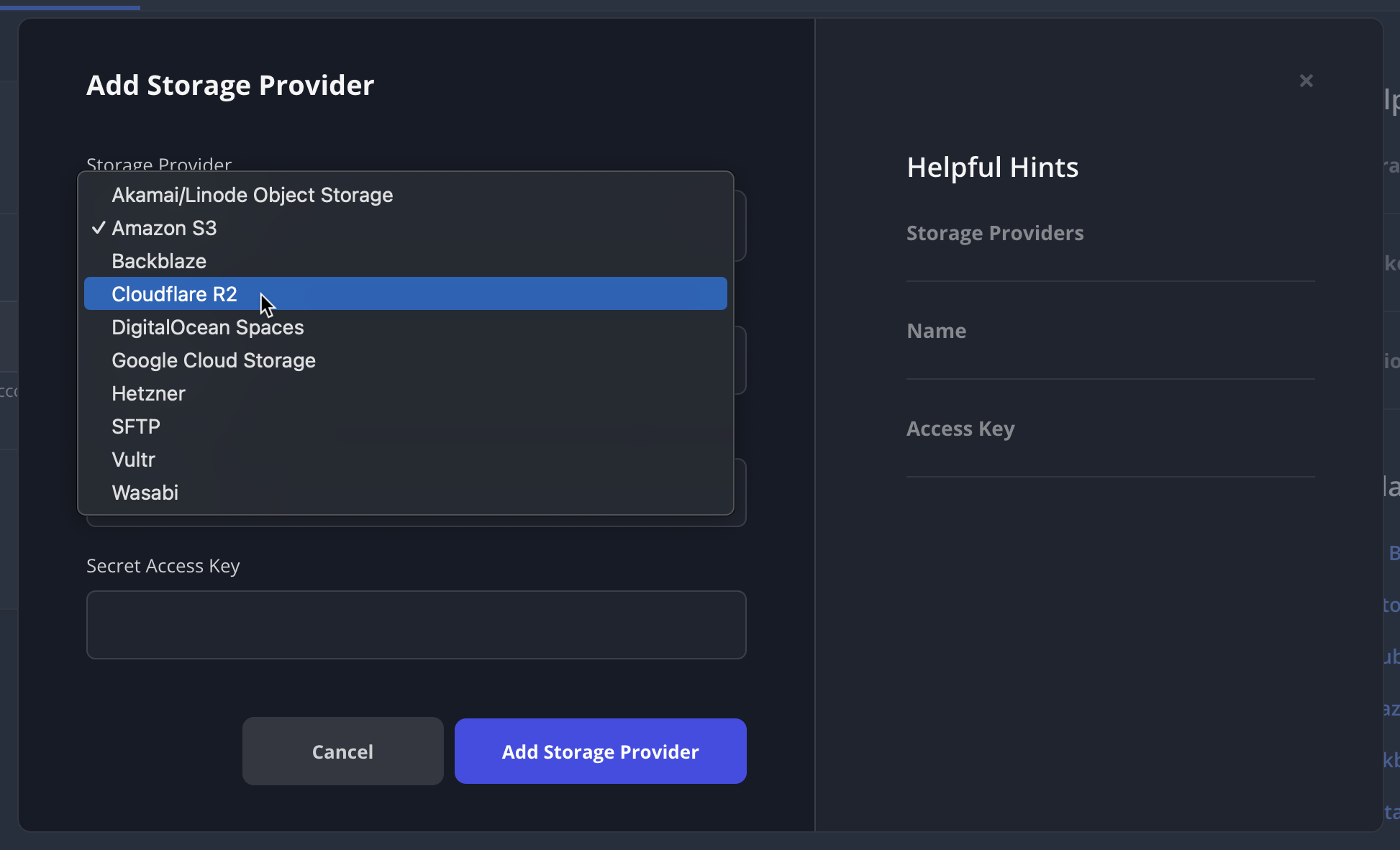 Cloudflare R2 backup storage provider - SpinupWP